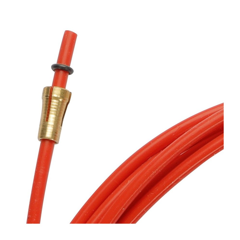 Guaina Teflon Rossa 2,0 x 4,0 e terminale in Bronzo - filo Ø 1,0-1,2